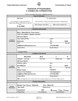 Fillable Online Virginia Department of Elections - Board Fax Email ...