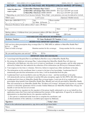 Fillable Online MEDICARE ENROLLMENT REQUEST FORM. MetroPlusHealth ...