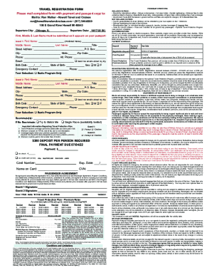 Fillable Online Travel Registration Form - Fill Out and Sign Printable ...