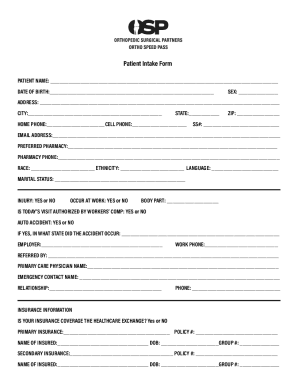 Fillable Online Patient.docx - NEW PATIENT INTAKE FORM Patient ...