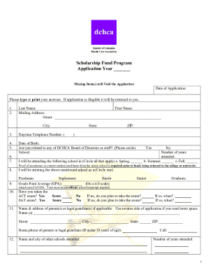 Fillable Online 20+ Free Scholarship Application Template and Form Fax ...