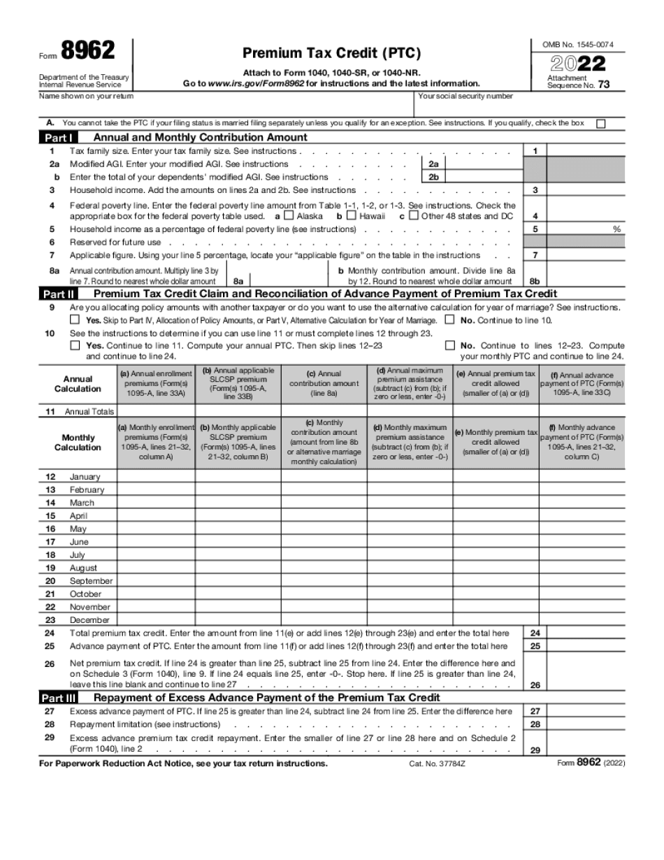 Example Of Form 8962 Filled Out Fill Online Printable Fillable Blank