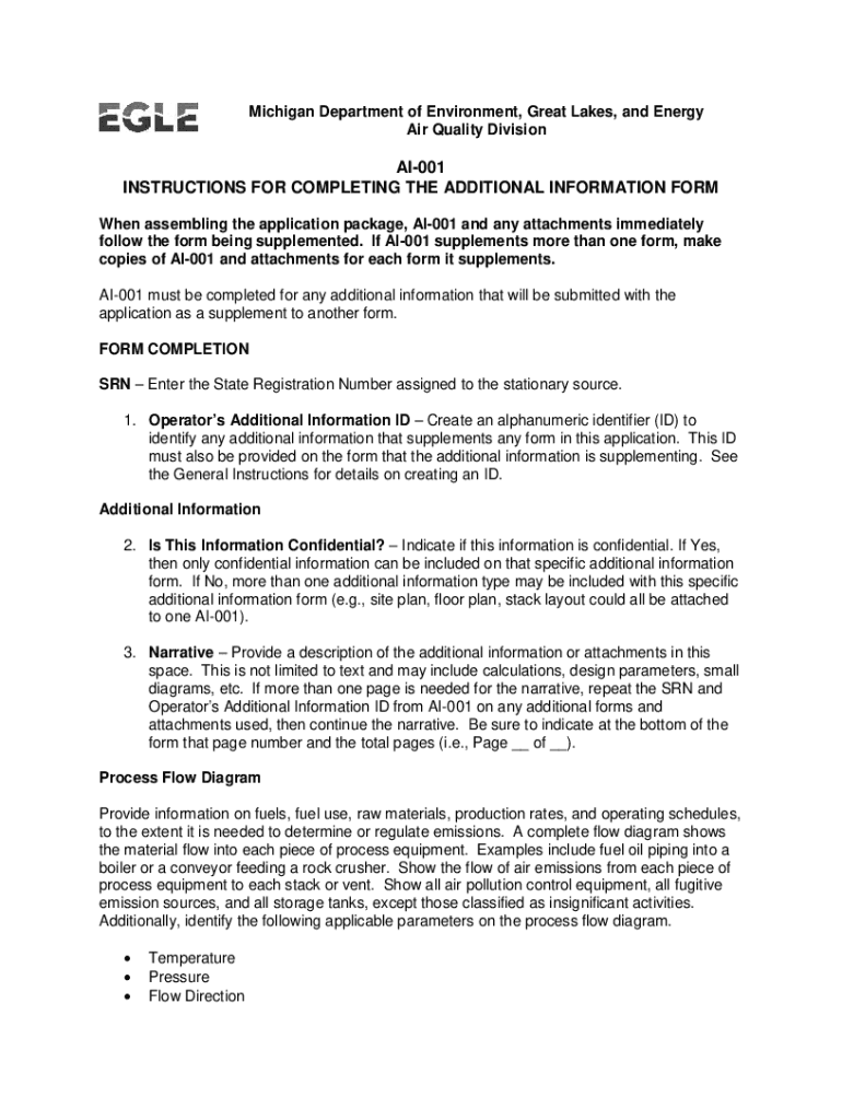 Fillable Online AI-001: Instructions for Completing the Additional ...