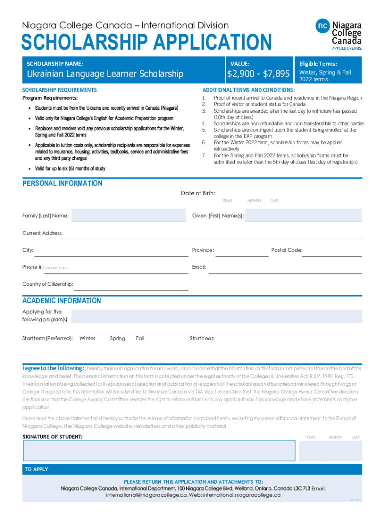 Fillable Online How to Apply - Niagara College International Division ...