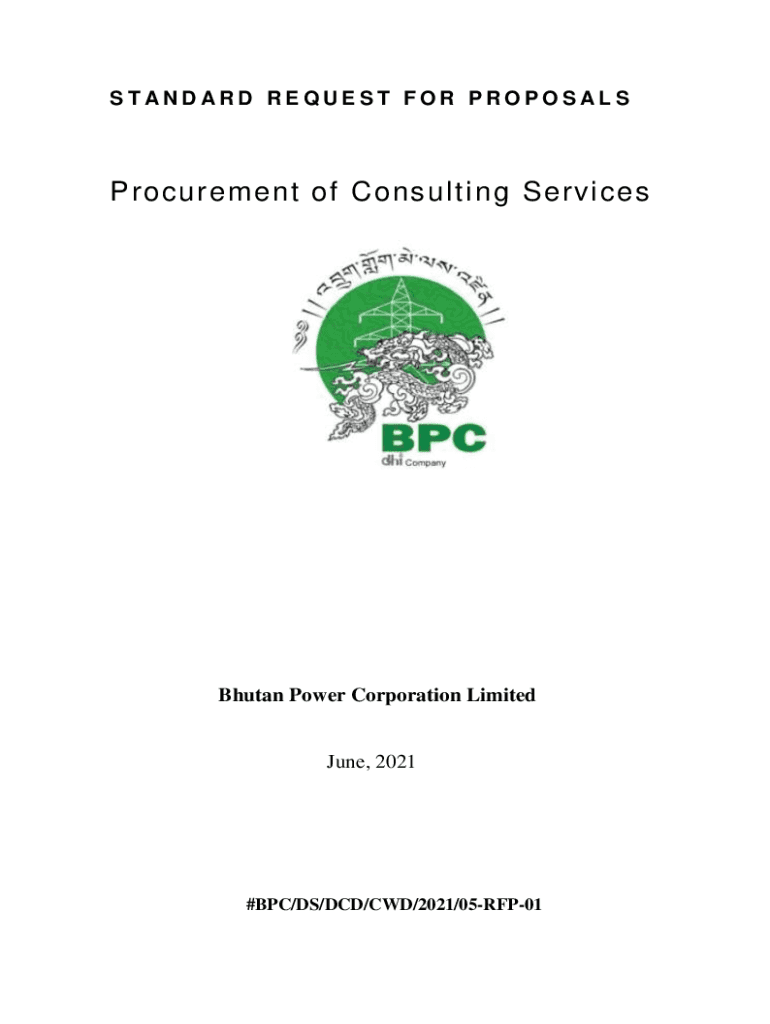 Fillable Online STANDARD REQUEST FOR PROPOSAL PROCUREMENT OF CONSULTING SERVICES Fax Email Print ...