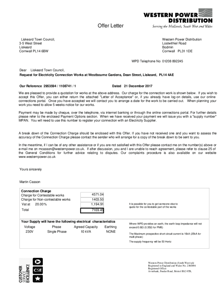 Fillable Online National Grid - Contact us - Western Power Distribution ...