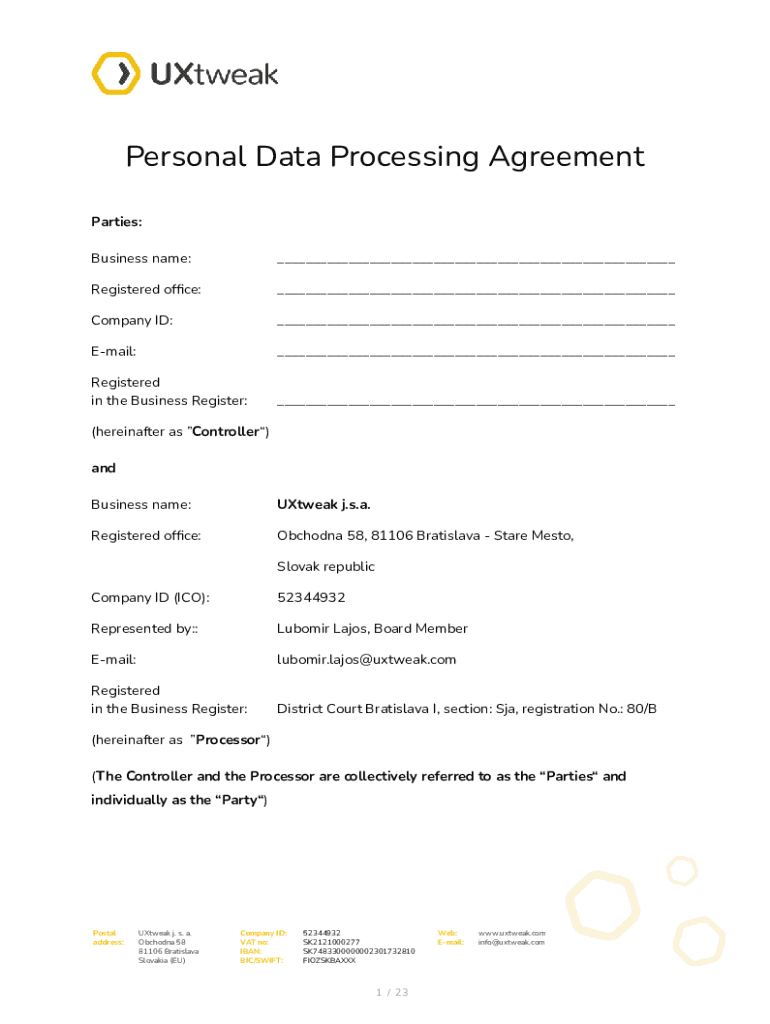 Fillable Online Requirements for GDPR Data Processing Agreement Fax ...