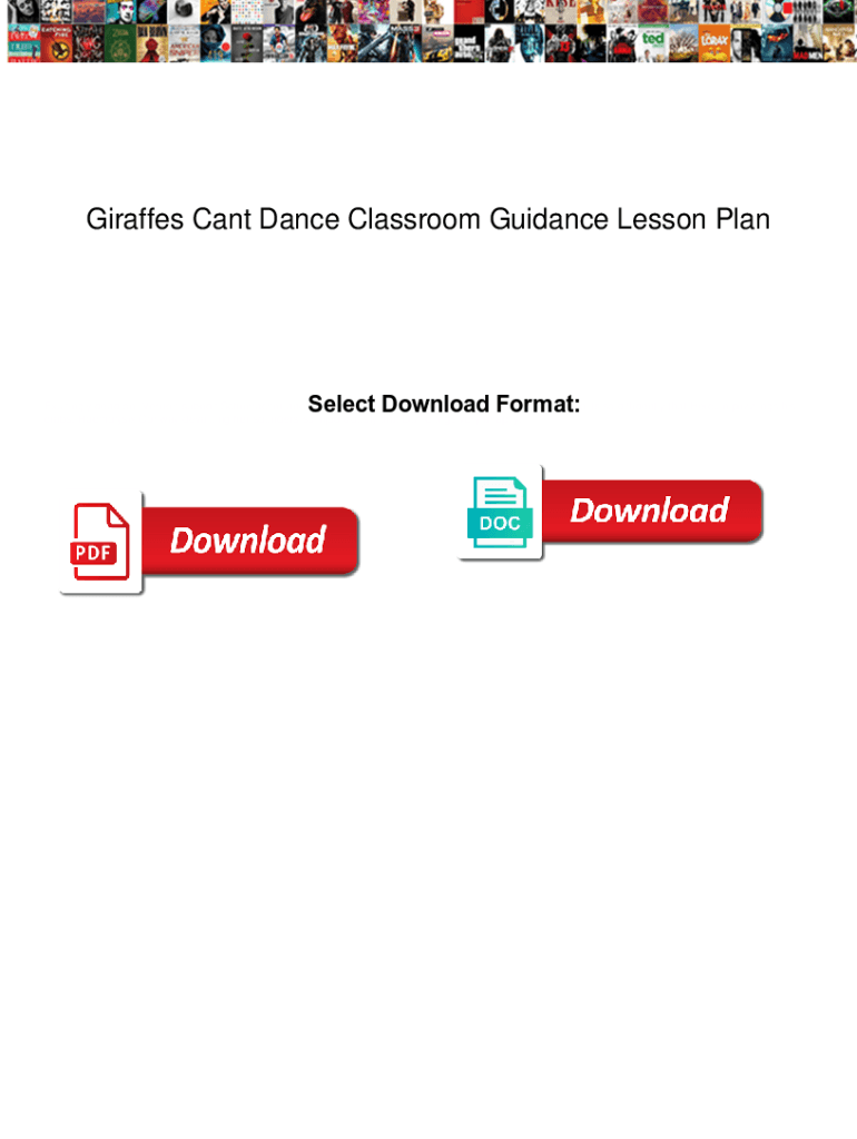 Fillable Online Giraffes Cant Dance Classroom Guidance Lesson Plan ...