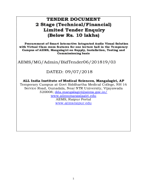 Fillable Online Two Stage tender (Stages 2 and 3)Administration and ...