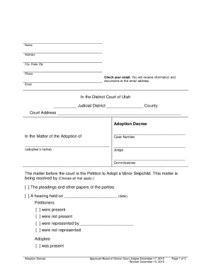 Fillable Online Adoption Decree. Adoption Decree Fax Email Print ...