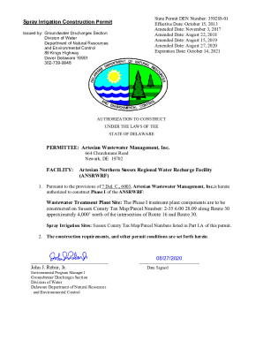 Fillable Online State Permit DEN Number: 359288-01 Spray Irrigation ...