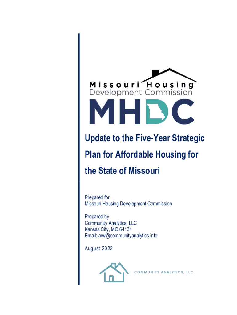 Fillable Online Five-Year Strategic Plan for Affordable Housing for the ...