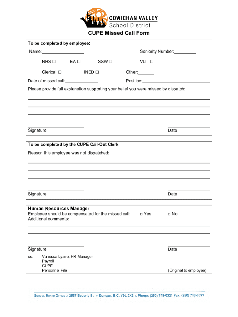 Fillable Online Unit C Temporary Seniority List Dispute Form - cupe4400 ...