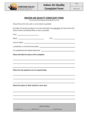 Fillable Online Indoor Air Quality Complaint Form.docx Fax Email Print ...