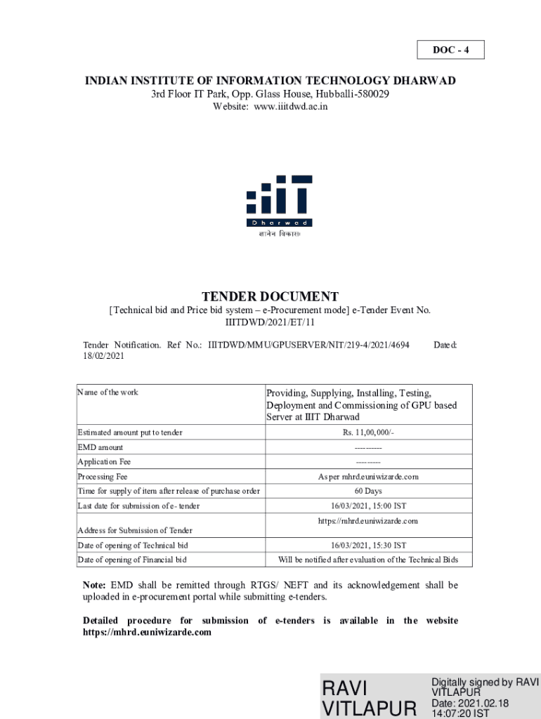 Fillable Online Indian Institute Of Information Technology Dharwad Fax Email Print - pdfFiller