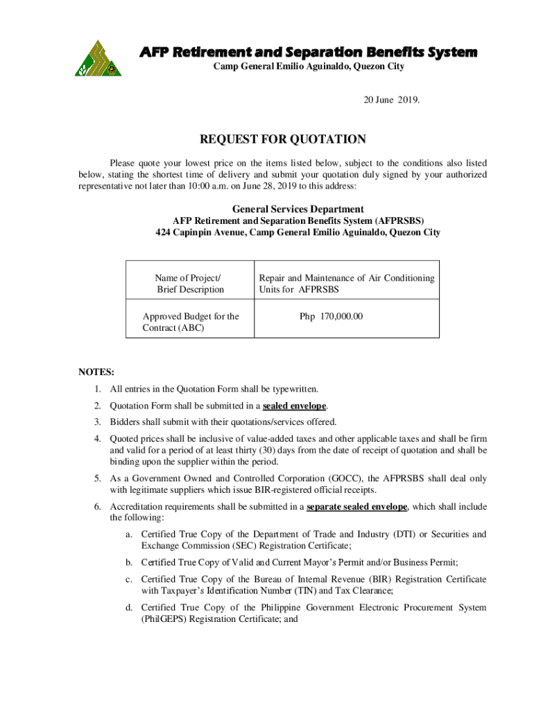 Fillable Online AFP Retirement and Separation Benefits System Fax Email ...