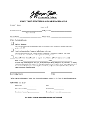 Fillable Online Student Withdrawal Request Form Form TemplateJotform Fax Email Print - pdfFiller