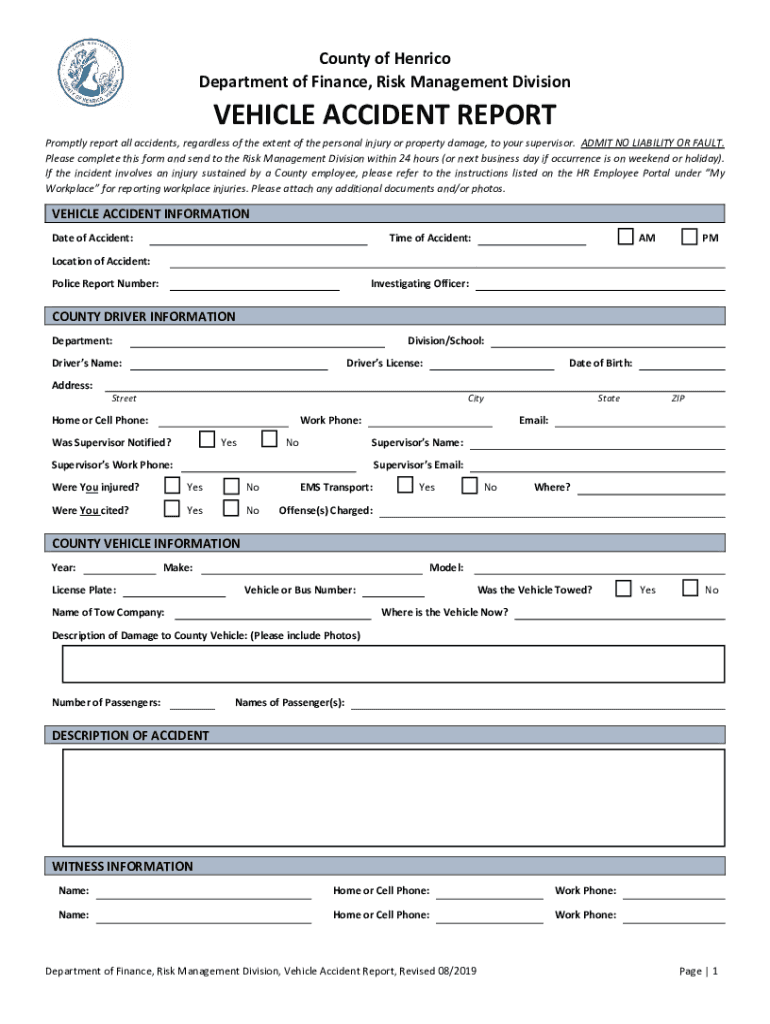 Fillable Online Vehicle Accident Form with Injuries Fax Email Print ...