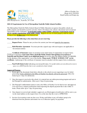 Fillable Online Request Type: MNPS - Facilities Use - Nashville Fax ...