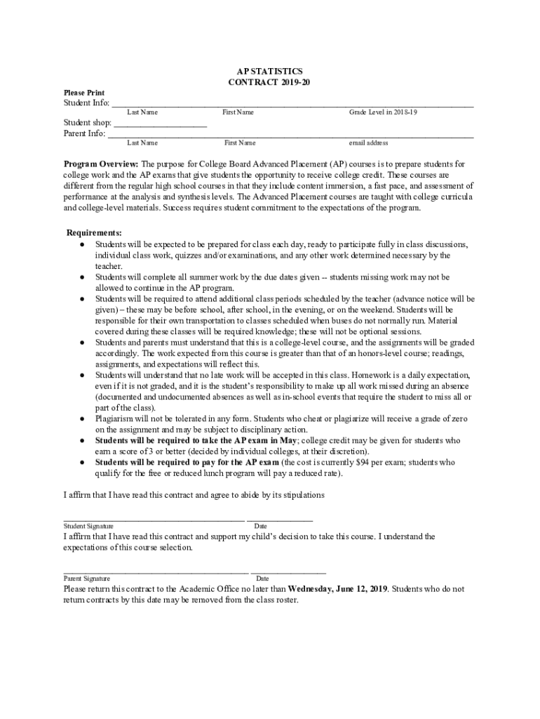 Fillable Online AP StatisticsAP StudentsCollege Board Fax Email Print ...