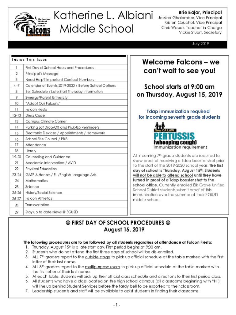 Fillable Online Katherine L. Albiani Middle - School Directory Details (CA Dept of ... Fax Email ...