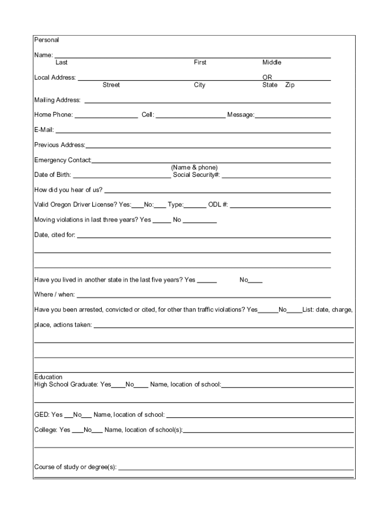 Fillable Online Volunteer Application - Central Cascades Fire & EMS Fax ...