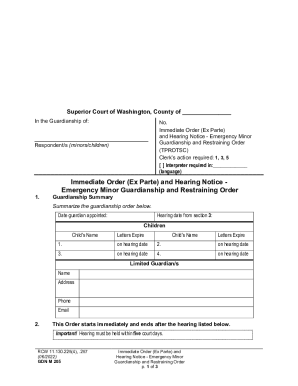 Fillable Online Court Forms: Request an Emergency Minor Guardianship ...