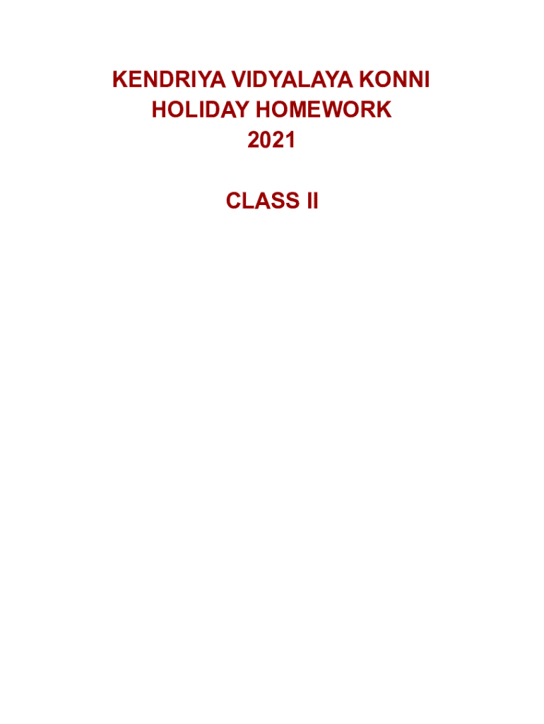 Fillable Online Holiday Homework Solutions class 1, 2, 3, 4, 5, 6, 7, 8 ...