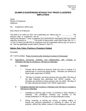 Fillable Online Employee Suspension Without Pay Letter - Fill Online ...