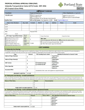 Fillable Online nitc trec pdx Proposal Internal Approval Form (PIAF ...