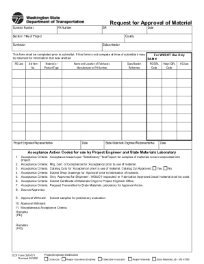 Fillable Online DOT Form 350-071 Request for Approval of Material Fax ...