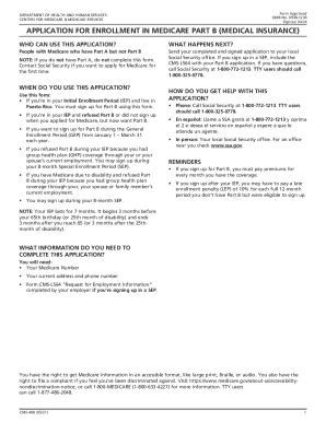 Fillable Online Application for Enrollment in Medicare - OMB Form ...