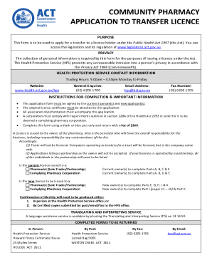 Fillable Online Community Pharmacy Licence Variation Application ...