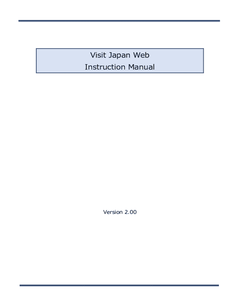 Fillable Online Visit Japan Web Instruction Manual Fax Email Print ...