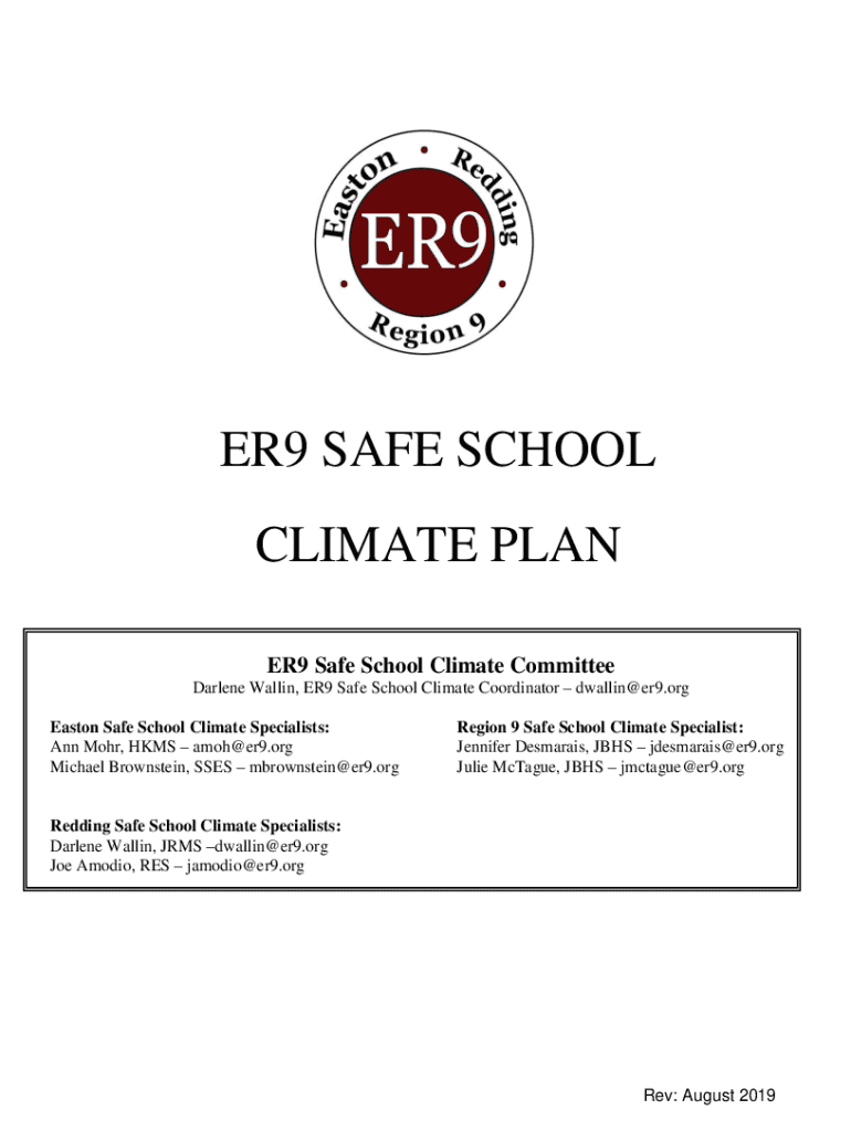 Fillable Online ER9 SAFE SCHOOL CLIMATE PLAN - SharpSchool Fax Email ...