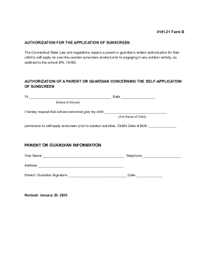 Fillable Online Sunscreen Authorization - SharpSchool Fax Email Print ...