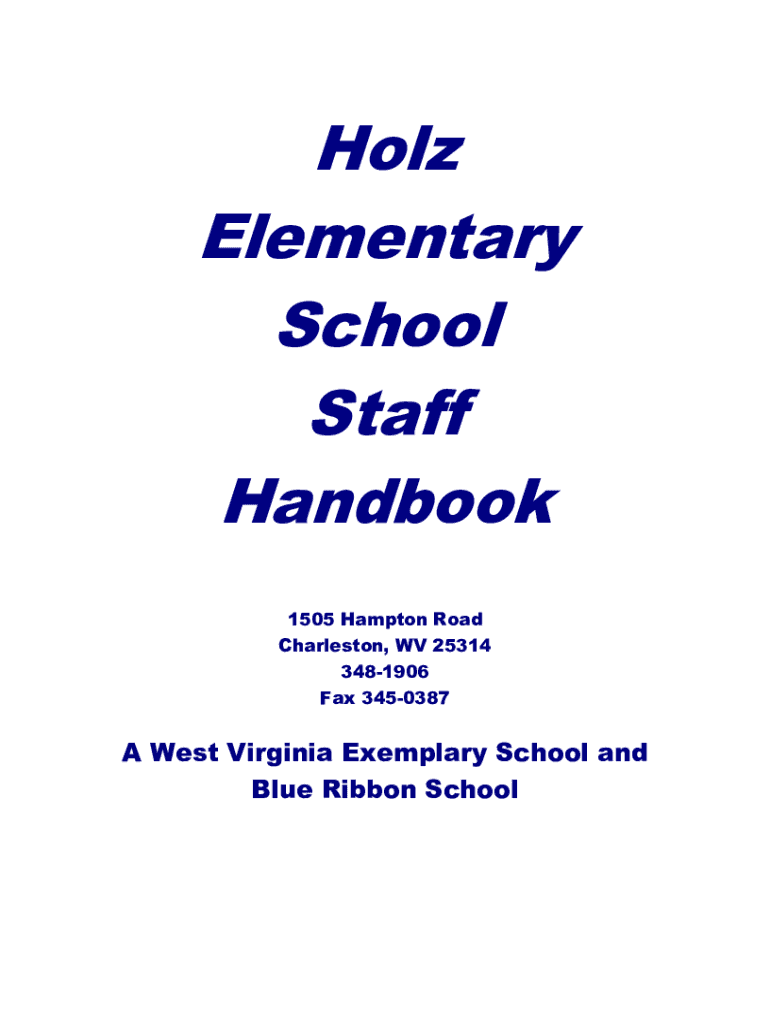 Fillable Online Holz Elementary School Staff Handbook - SharpSchool Fax ...