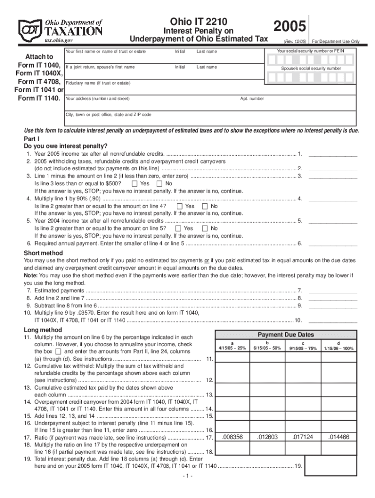 Fillable Online tax ohio tax.ohio.govstaticforms2021 Ohio IT/SD 2210 ...