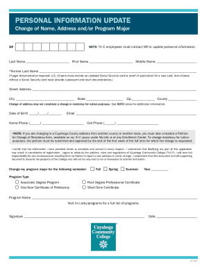 Fillable Online Tri-C Registrar Forms: Cleveland Ohio Fax Email Print ...