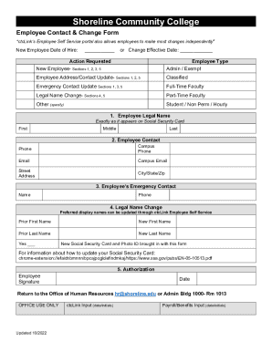 Fillable Online intranet.shoreline.eduformsdocumentsEmployee Contact ...