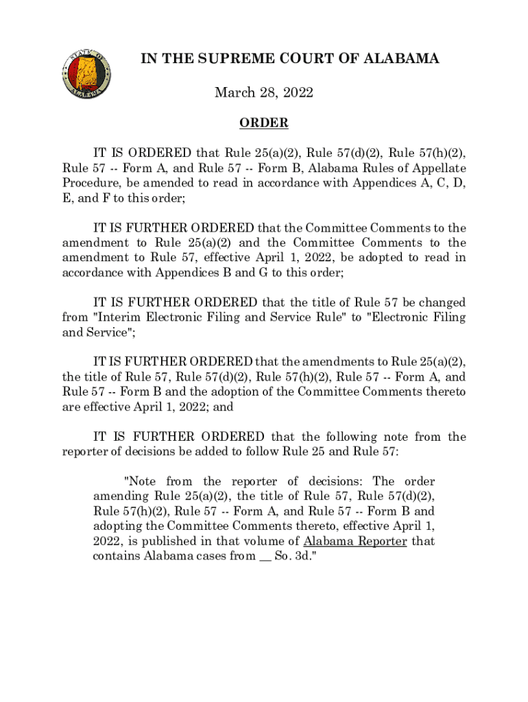 Fillable Online judicial alabama judicial.alabama.govdocsrulesIN THE ...
