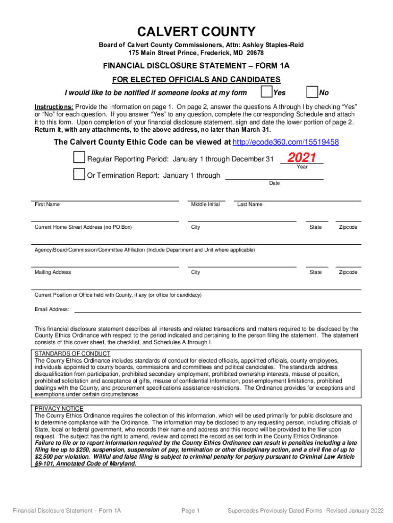 Fillable Online Financial Disclosure Statement - Form 1A unlocked.pdf ...