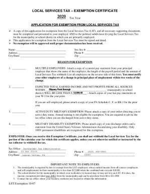 Fillable Online keystonecollects.comformlst-exemption-applicationLocal ...