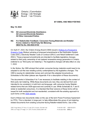 Fillable Online OEB Letter Re Net Metering Forms Fax Email Print ...