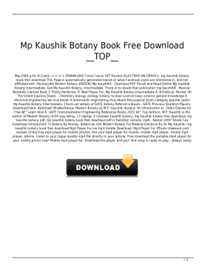 M P Kaushik Botany Pdf Download - Fill Online, Printable, Fillable, Blank | pdfFiller
