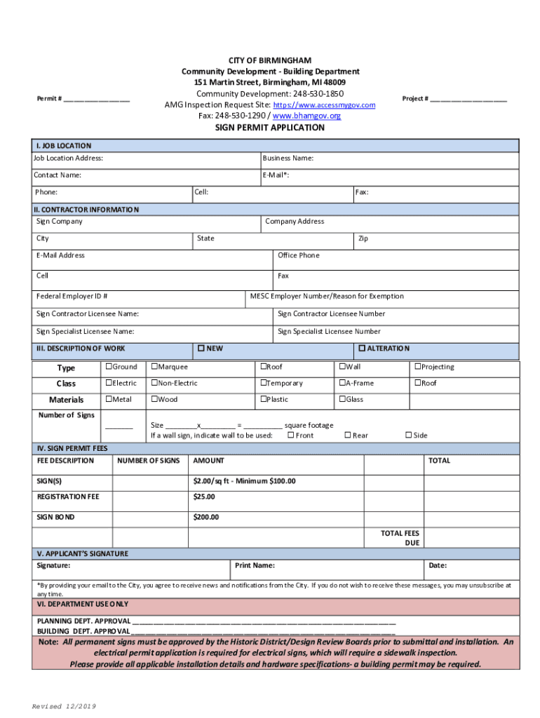 Fillable Online Welcome to the City of Birminghams Online Permit Center ...