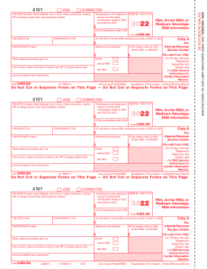 Fillable Online HSA, Archer MSA, or Medicare Advantage MSA Information ...
