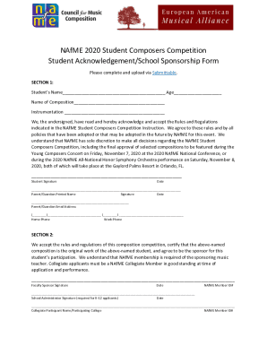 Fillable Online 2020-Student-Acknowledgement-School-Sponsorship-Form ...