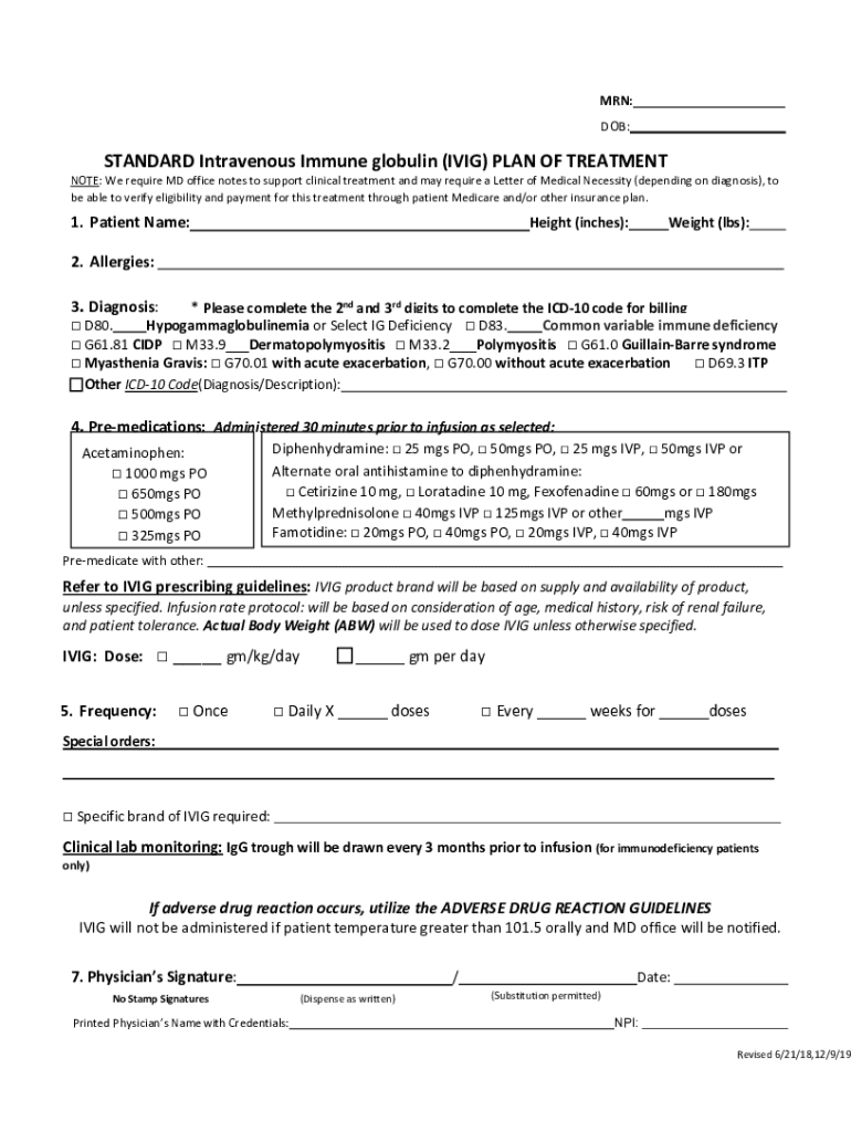 Fillable Online UpToDateUpToDateBilling and Coding: Intravenous Immune Globulin (IVIG) (A52446 ...