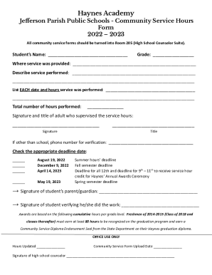 Fillable Online Haynes Academy - Jefferson Parish Schools Fax Email ...